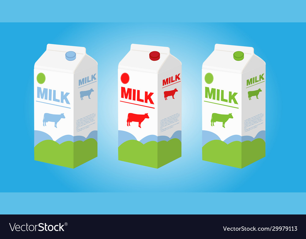 Milk boxes Royalty Free Vector Image - VectorStock