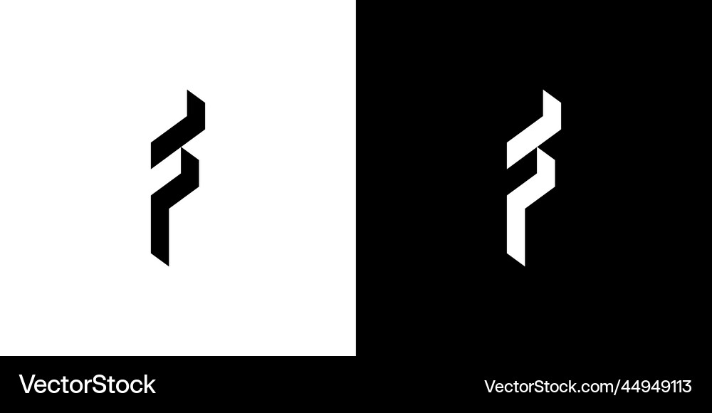 Modern and strong letter f initials logo design Vector Image