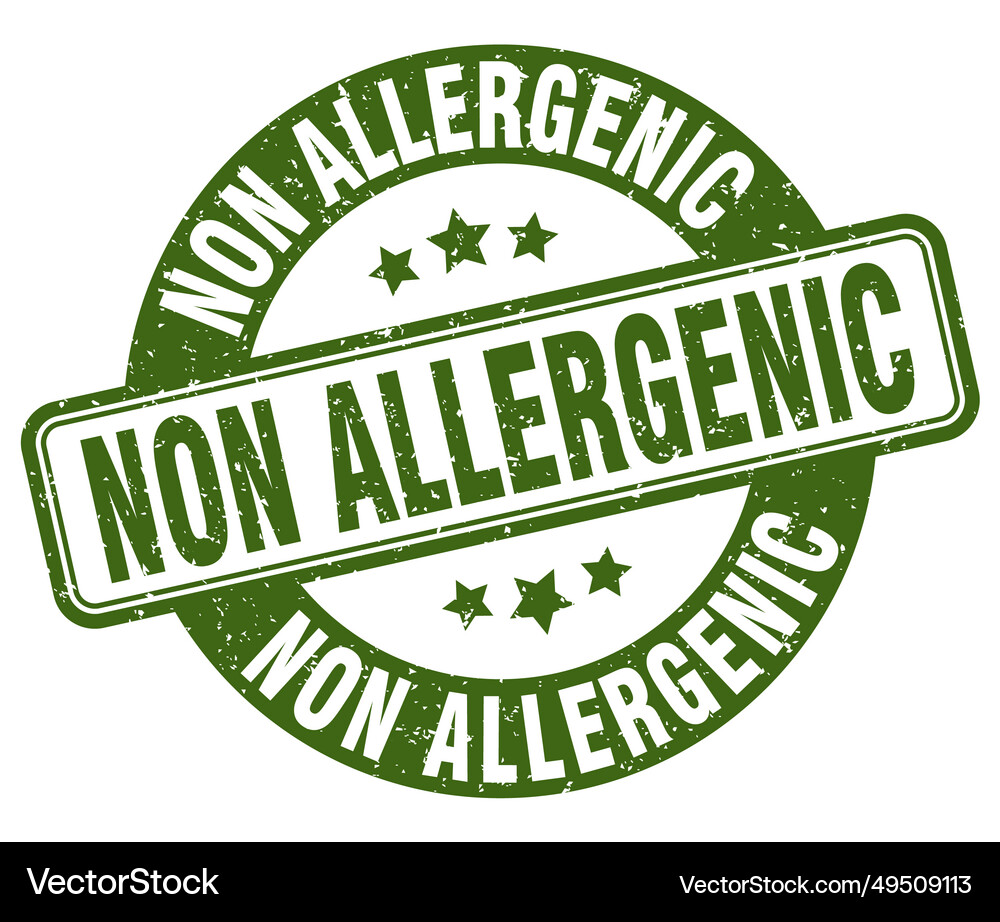 Non allergenic stamp non allergenic label round Vector Image