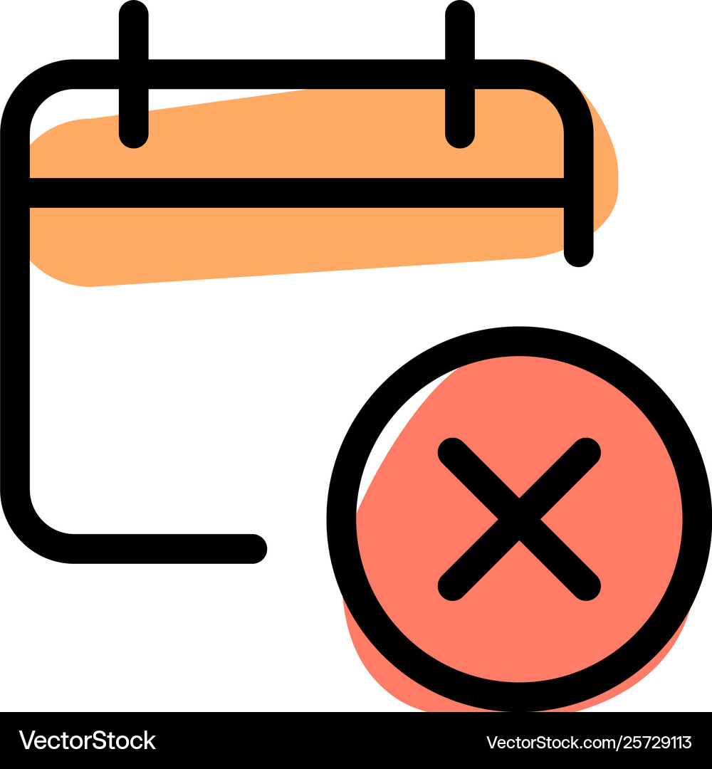 Remove upcoming scheduled events from calendar Vector Image