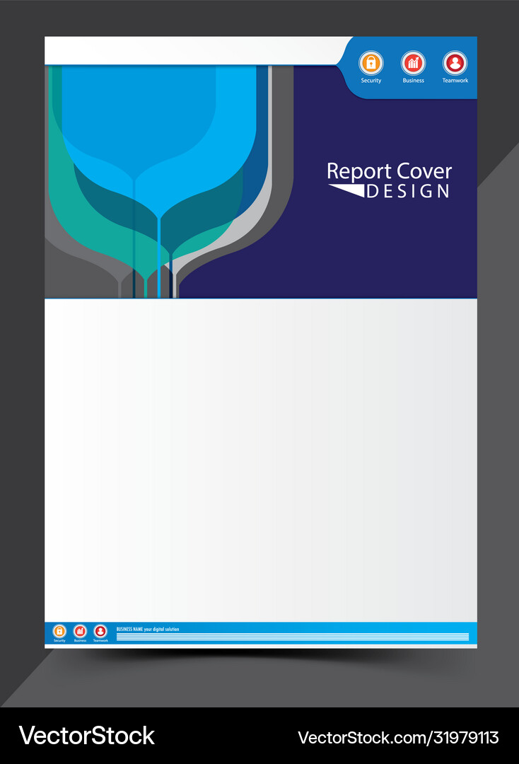 Report cover template business design Royalty Free Vector