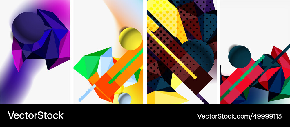 Set of geometric abstract composition with spheres