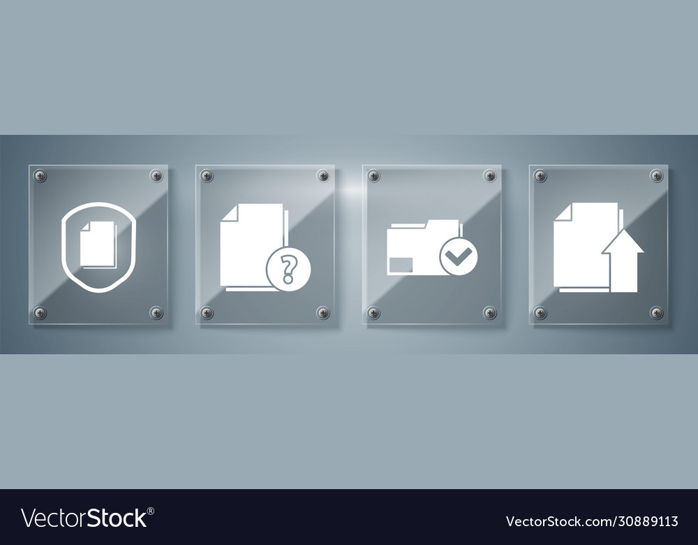 Set upload file document document folder Vector Image