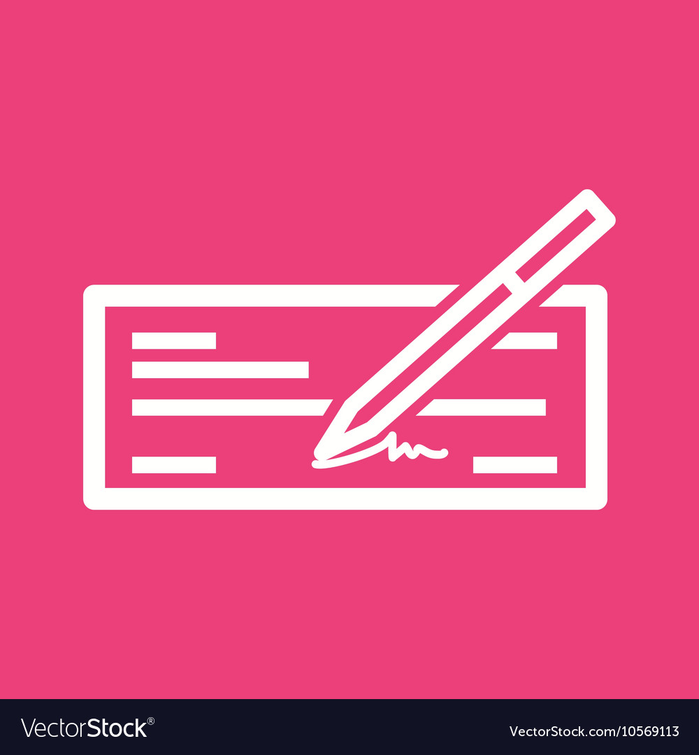 Write cheque Royalty Free Vector Image - VectorStock