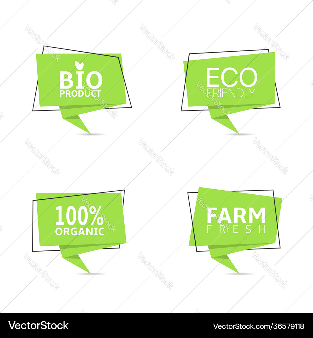Bio and eco products labels Royalty Free Vector Image