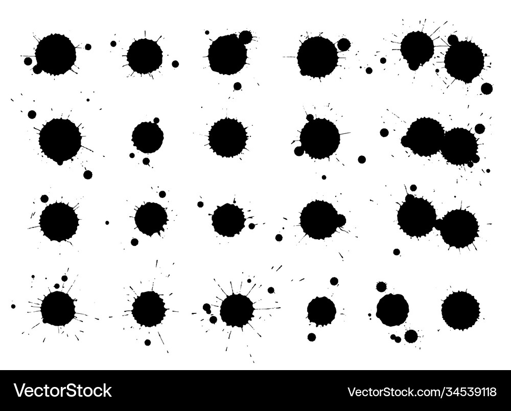 Creative isolated paint brush spots ink smudge Vector Image