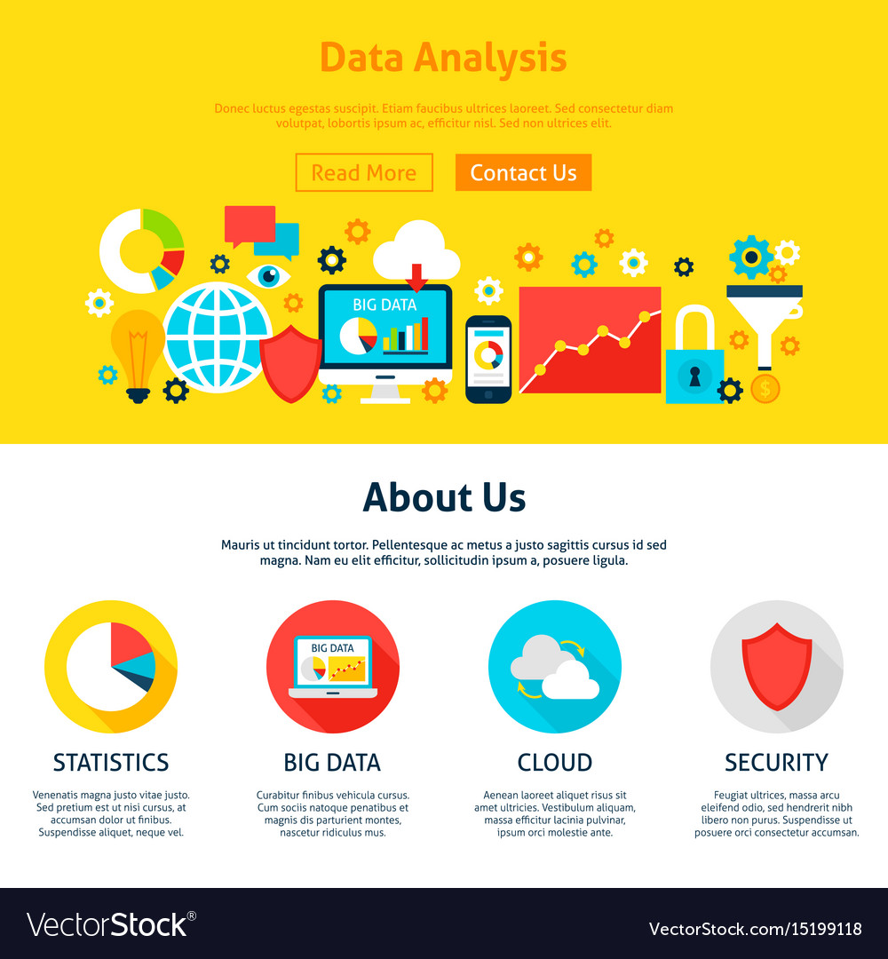 Data analysis web design Royalty Free Vector Image