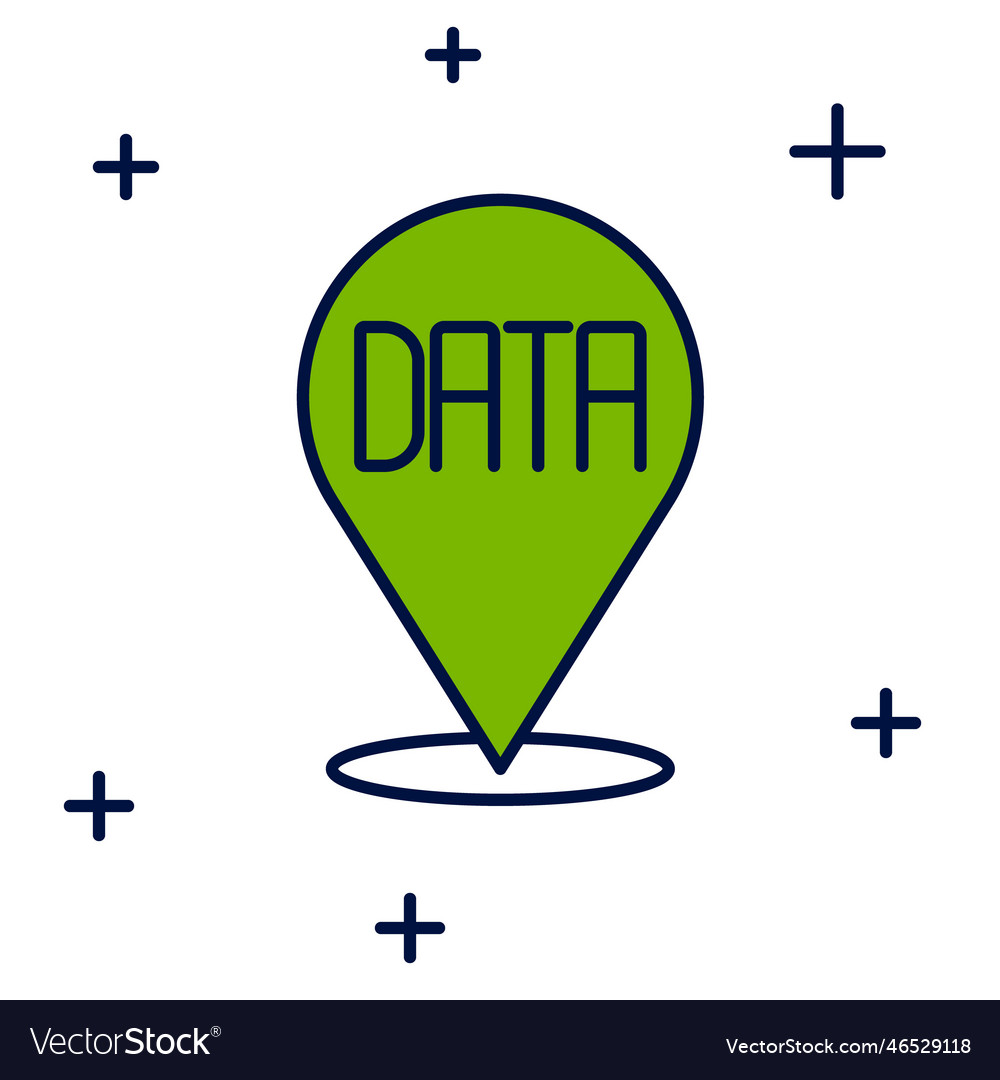 Filled outline data analysis icon isolated Vector Image