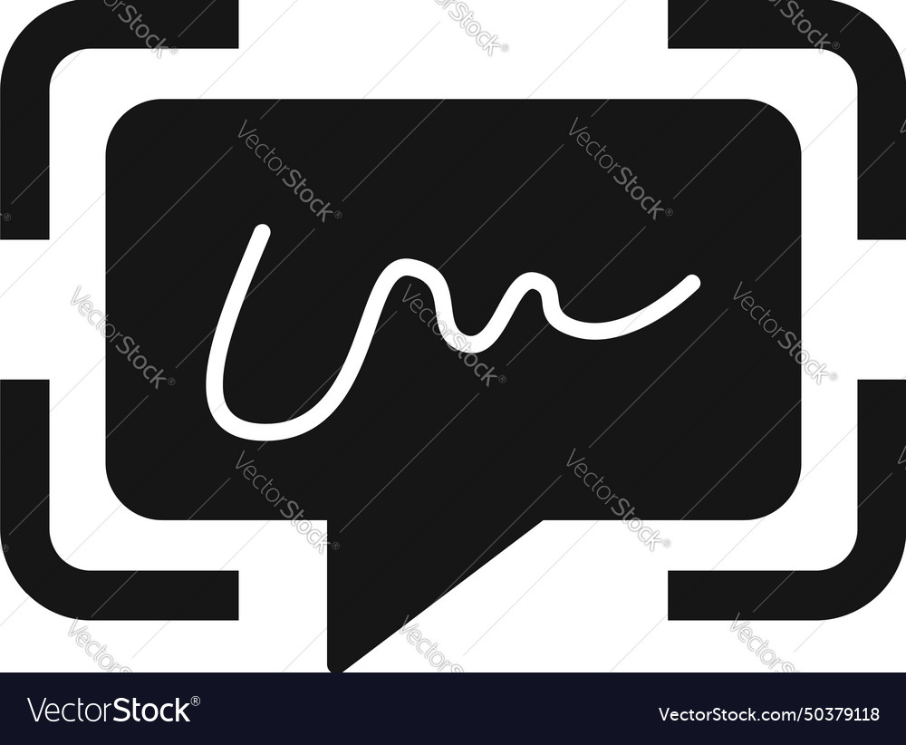 Handwriting Identification Message Icon Simple Vector Image