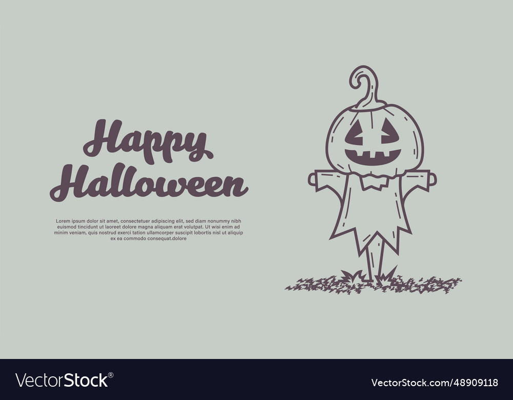 Happy halloween greeting card with cute character Vector Image