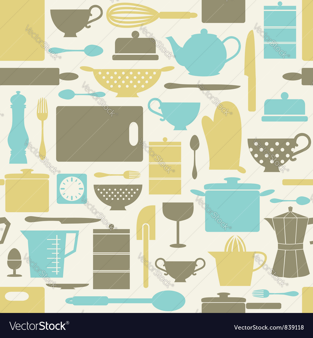 Kitchen pattern Royalty Free Vector Image - VectorStock