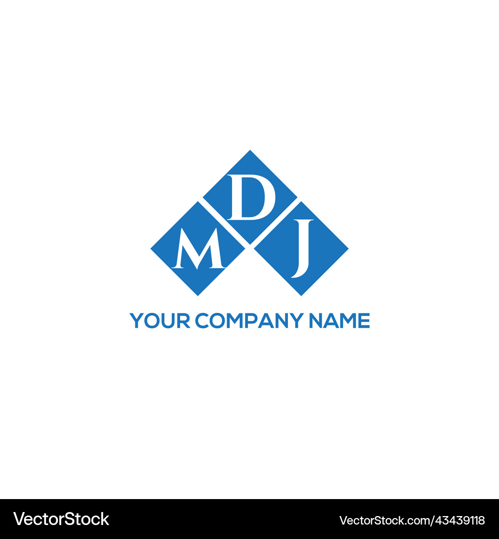 Mdj letter logo design on black background Vector Image