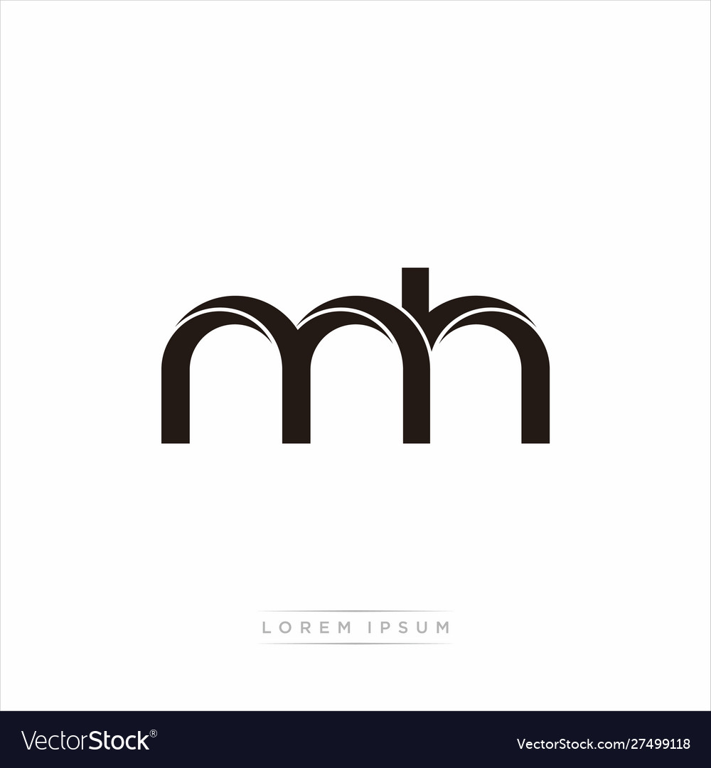 Mh initial letter split lowercase modern monogram Vector Image