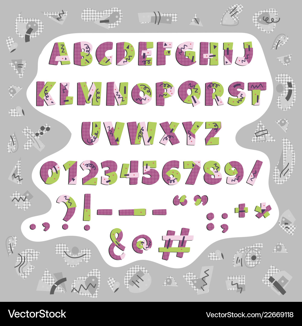 Papercut colorful alphabet Royalty Free Vector Image