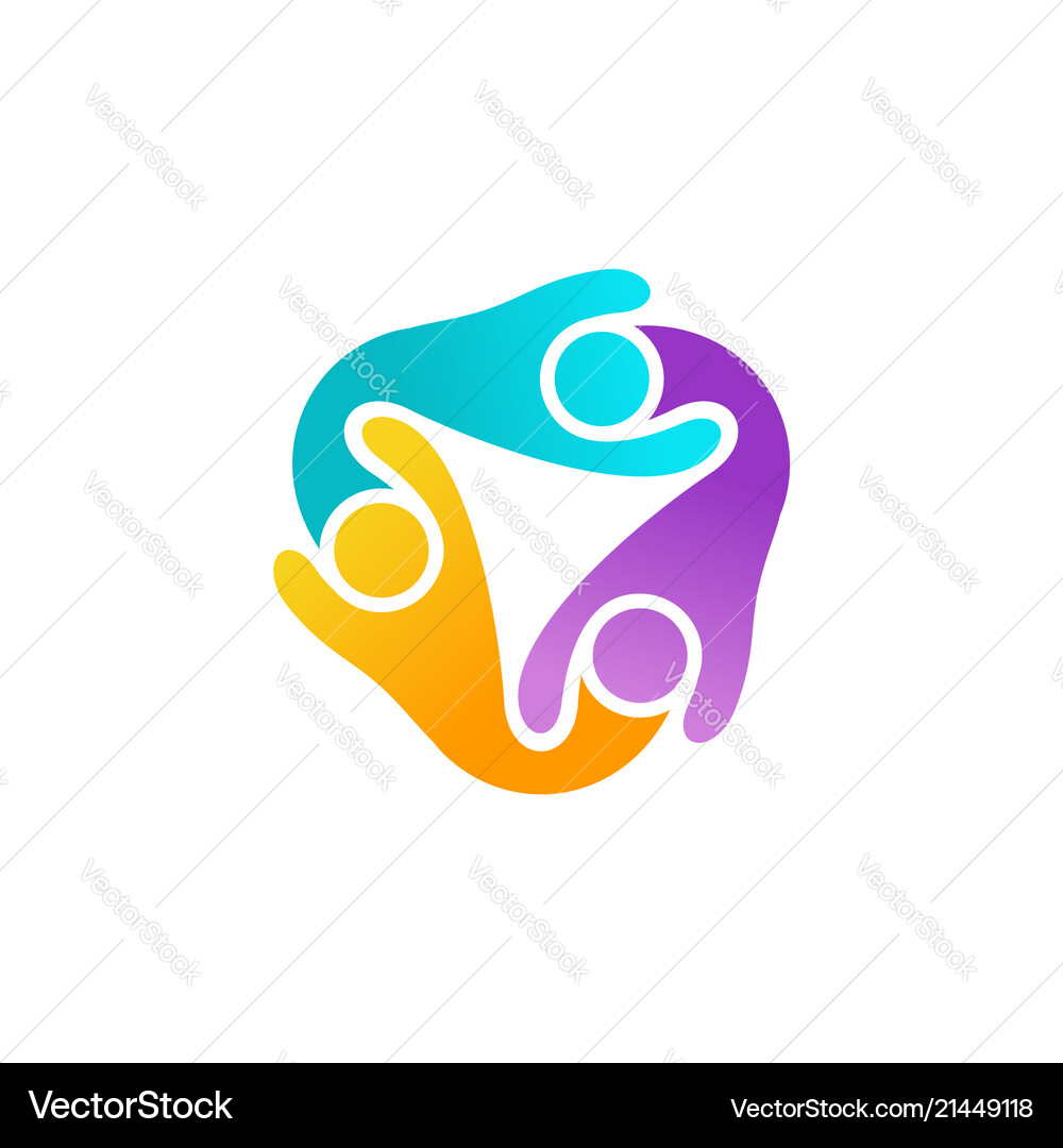 People teamwork logo symbol icon design Royalty Free Vector