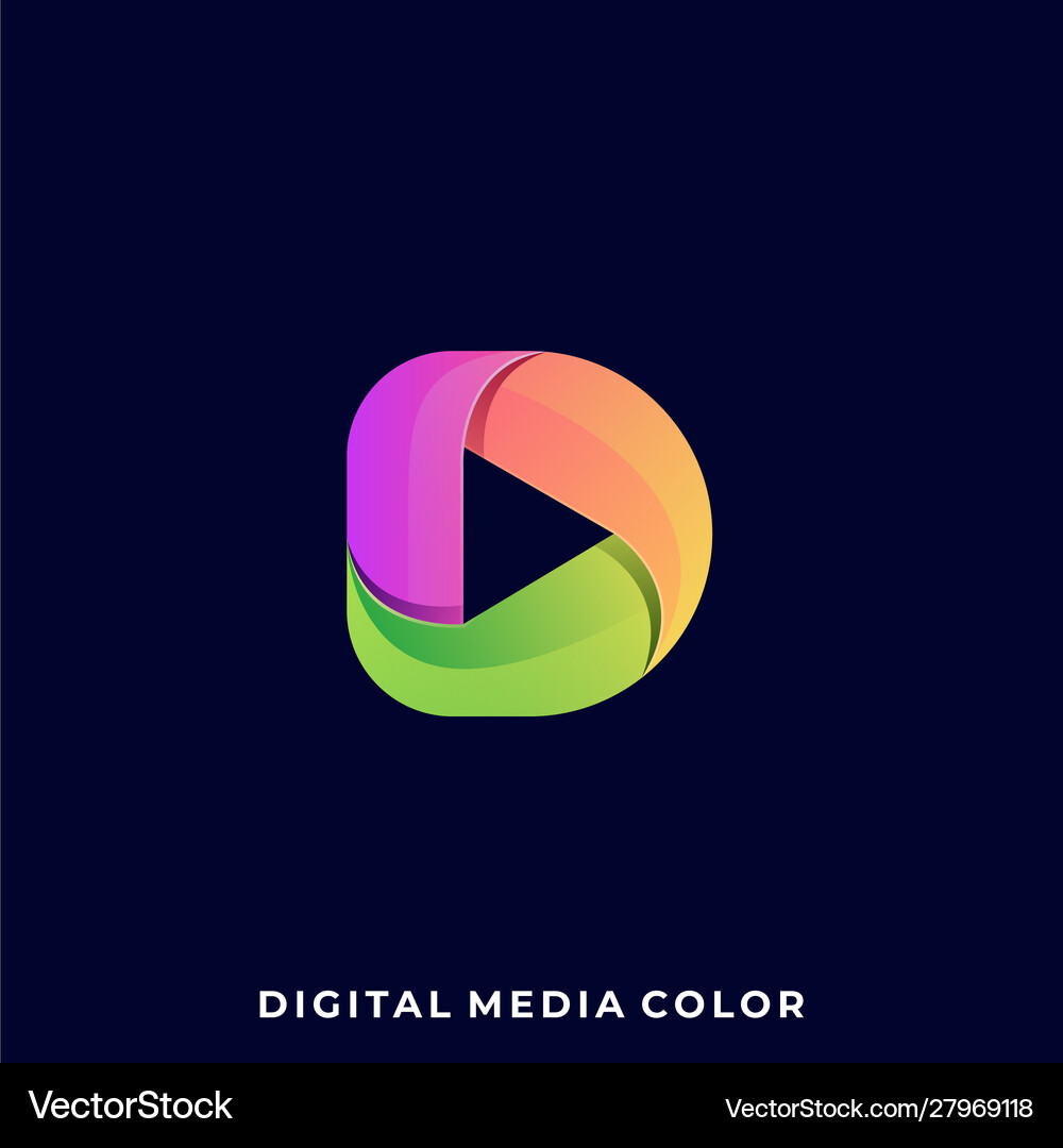 Play media colorful design template Royalty Free Vector