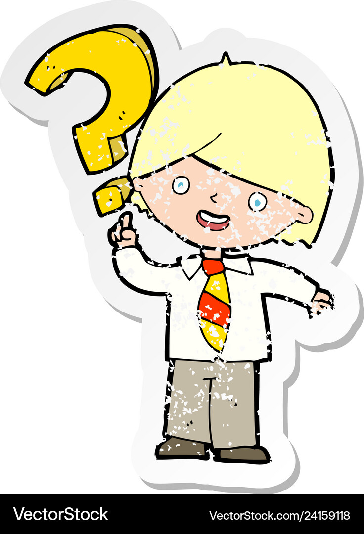 Retro distressed sticker a cartoon boy Royalty Free Vector