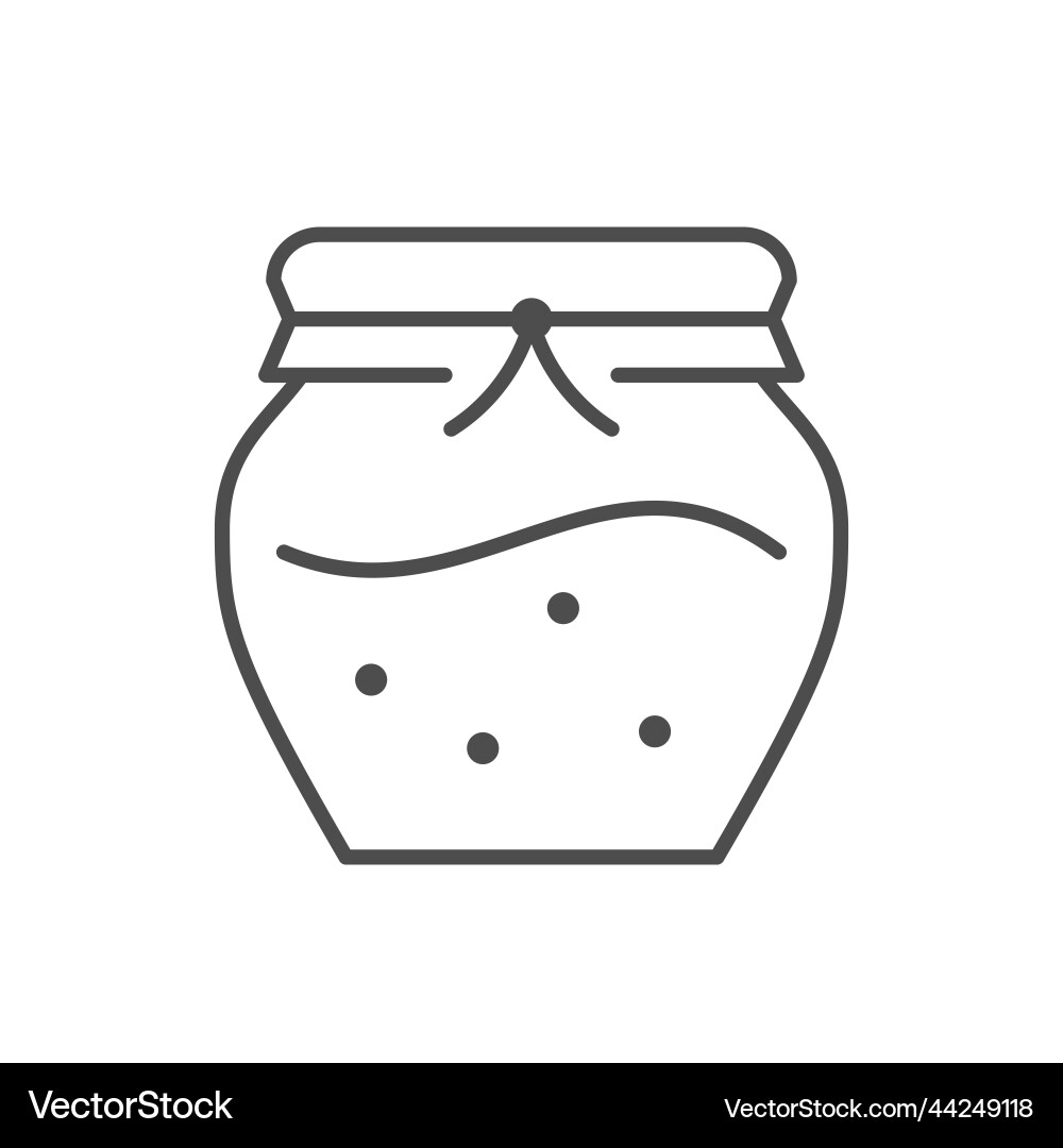 Retro jar line outline icon Royalty Free Vector Image