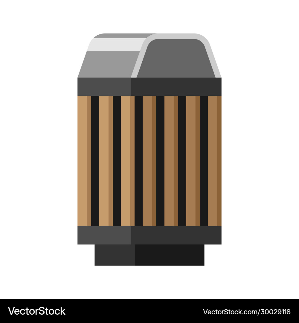 Wooden trash can image trash can Royalty Free Vector Image