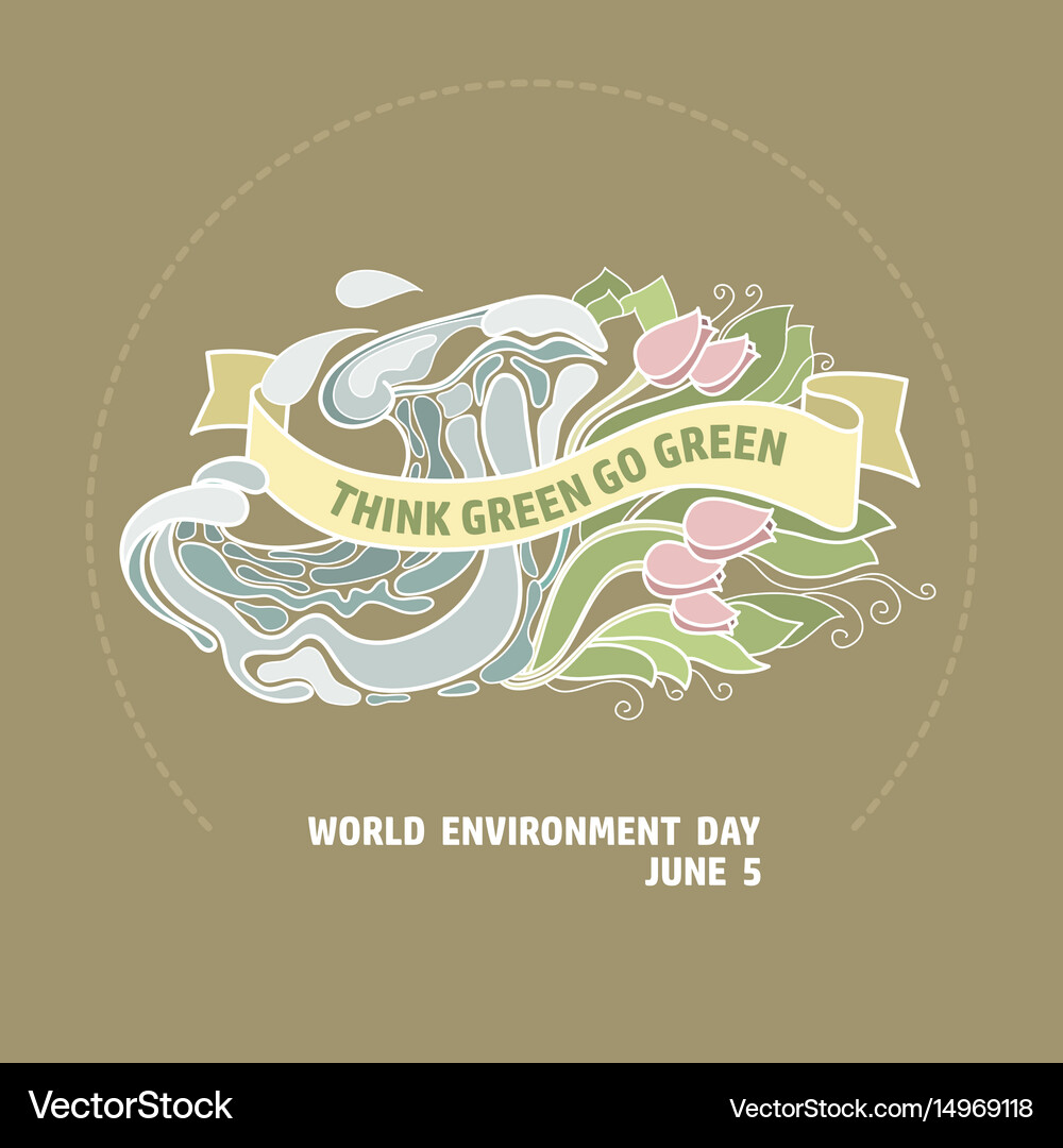 World environment day card think green go Vector Image