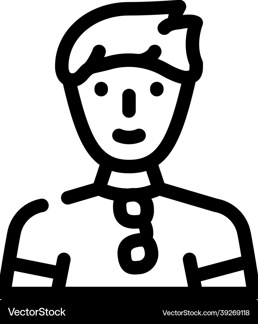 Young male line icon Royalty Free Vector Image