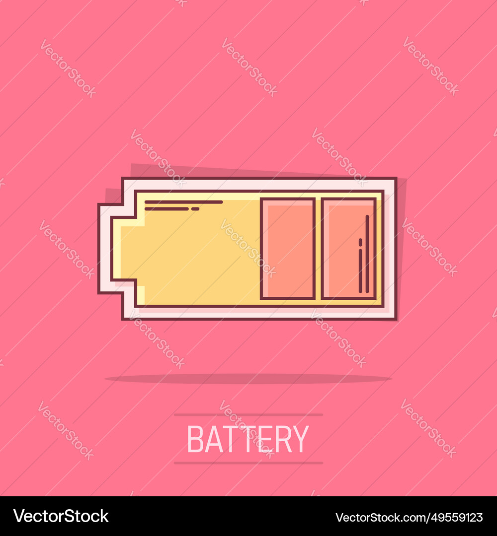 Cartoon battery charge level indicator sign icon Vector Image
