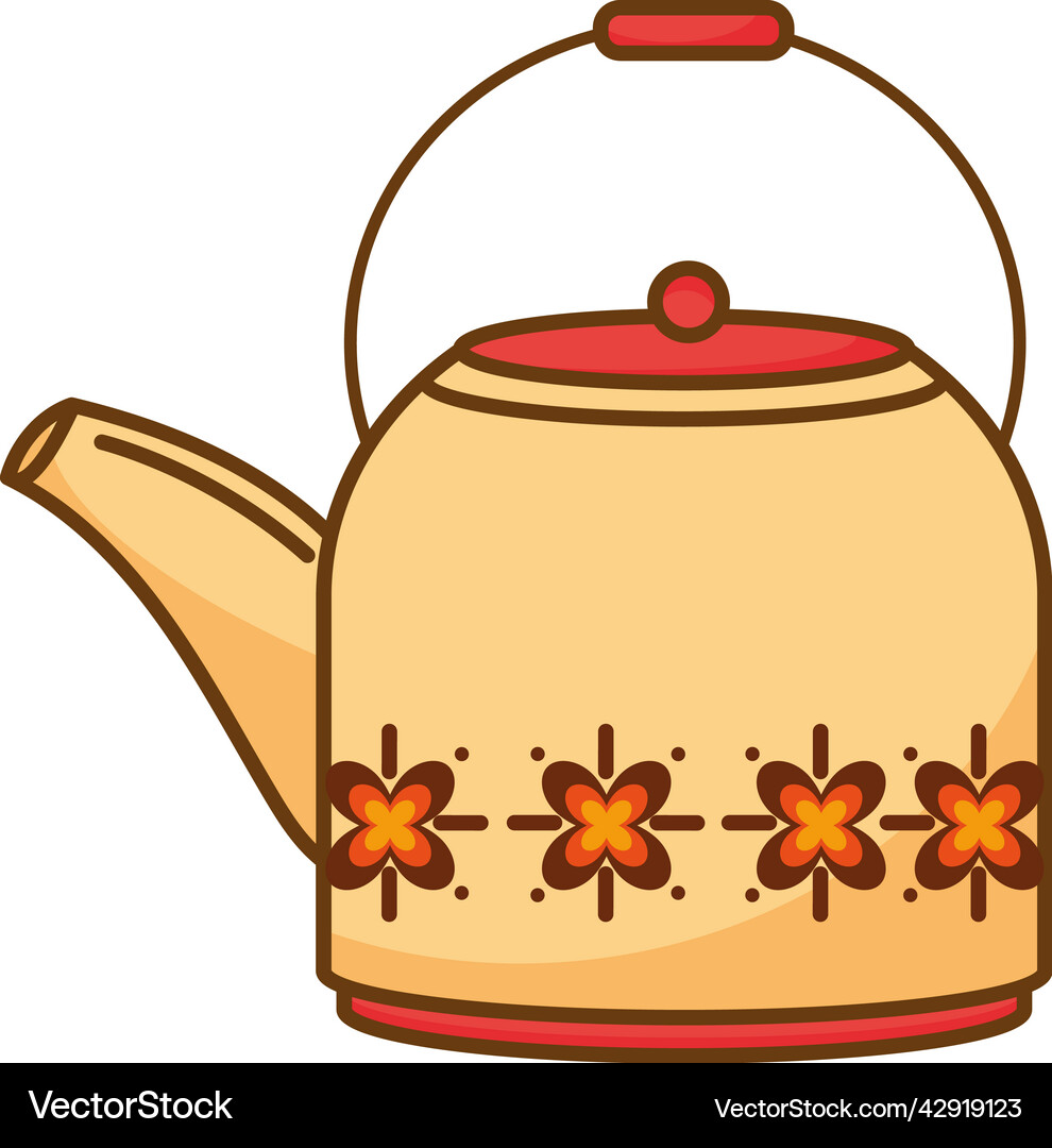 Chinese culture ceramic teapot Royalty Free Vector Image