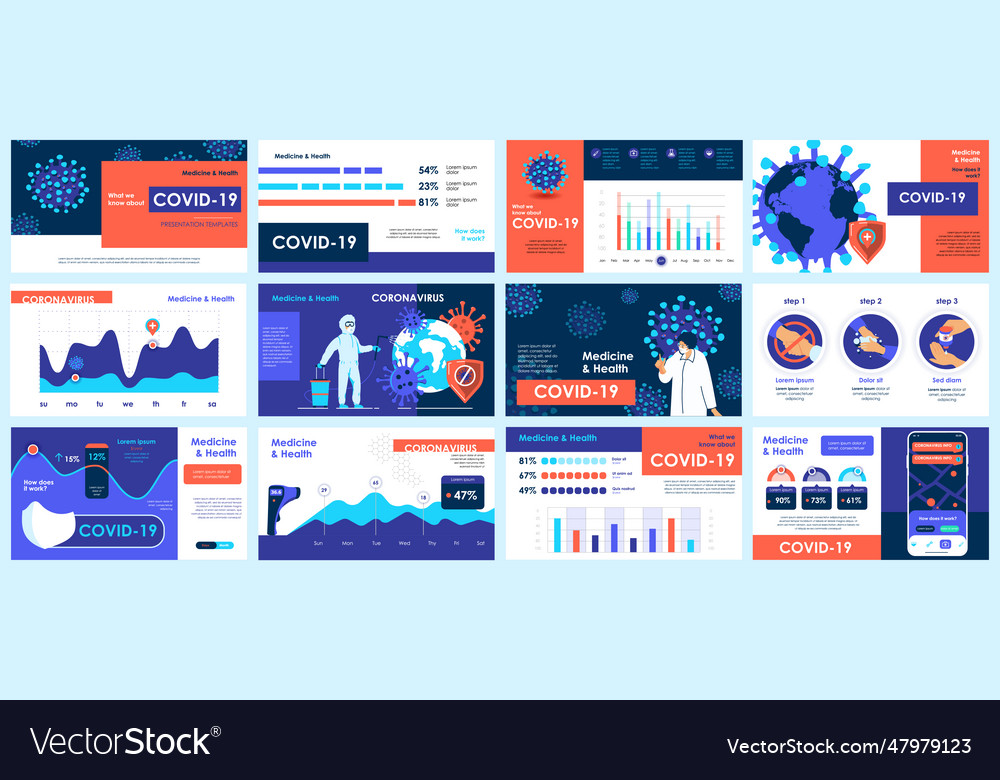 Coronavirus presentation slides templates from Vector Image