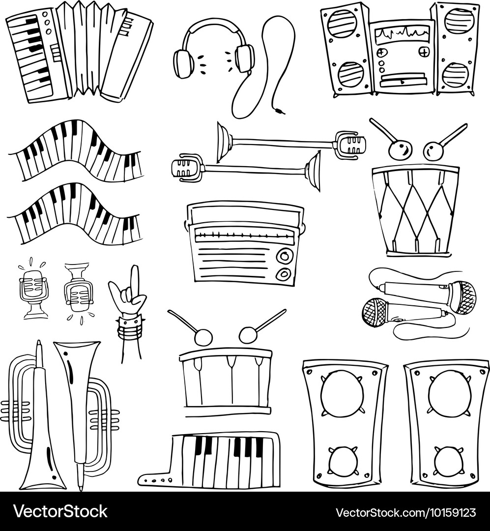 Doodle of element music stock Royalty Free Vector Image