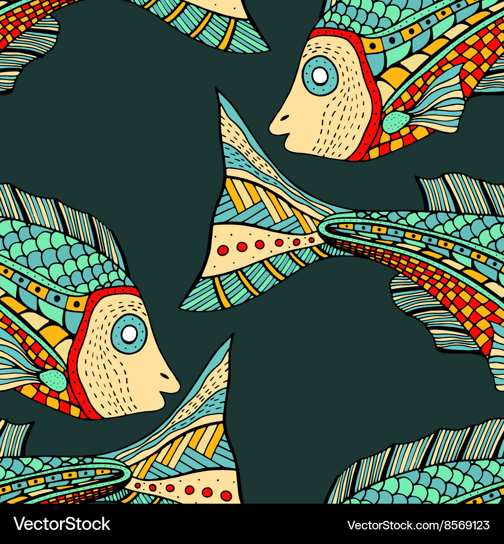 Entangle fish background Royalty Free Vector Image