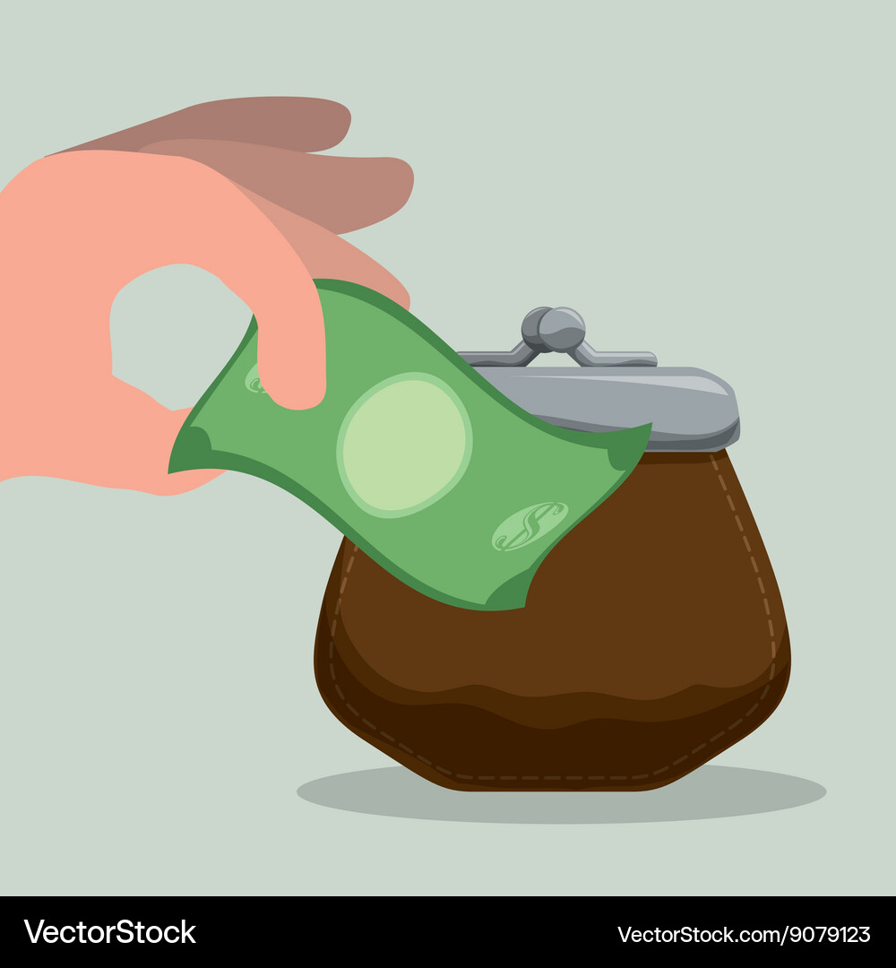 Financial item design money icon flat Royalty Free Vector