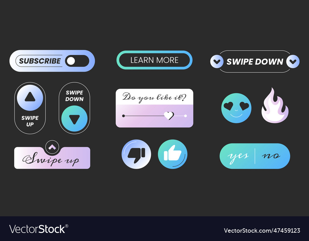 Flat social media reactions with design elements Vector Image