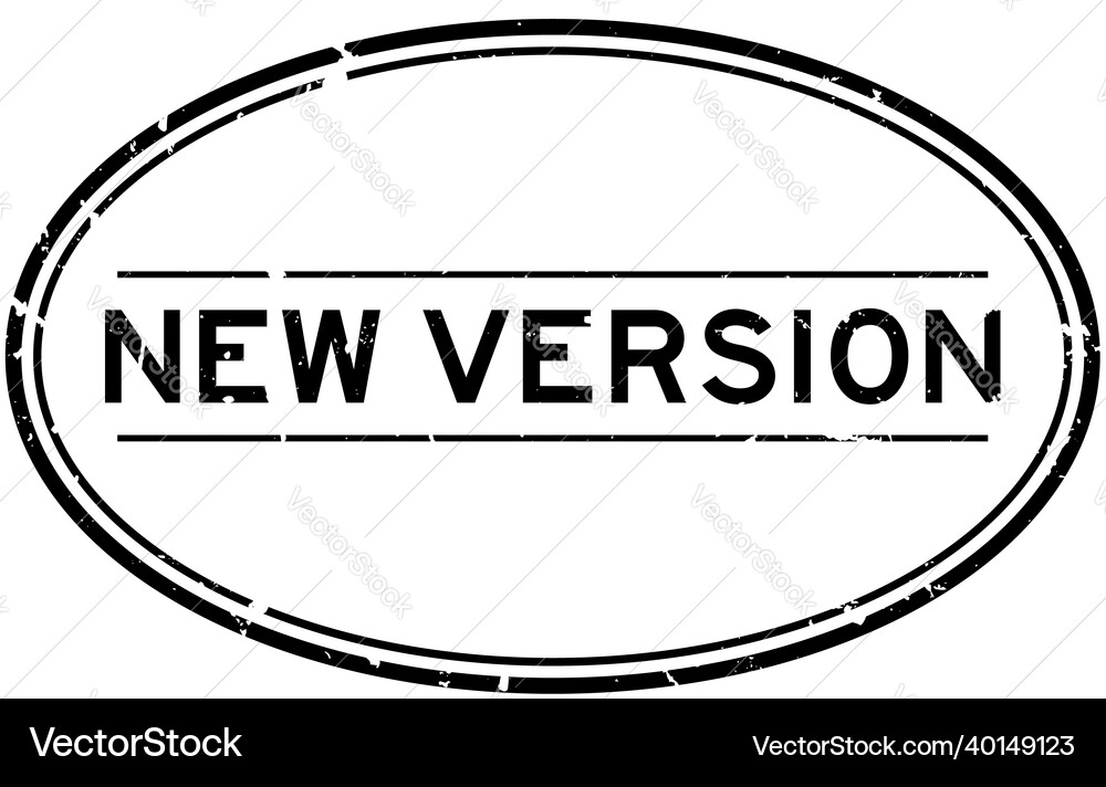 Grunge black new version word oval rubber seal Vector Image
