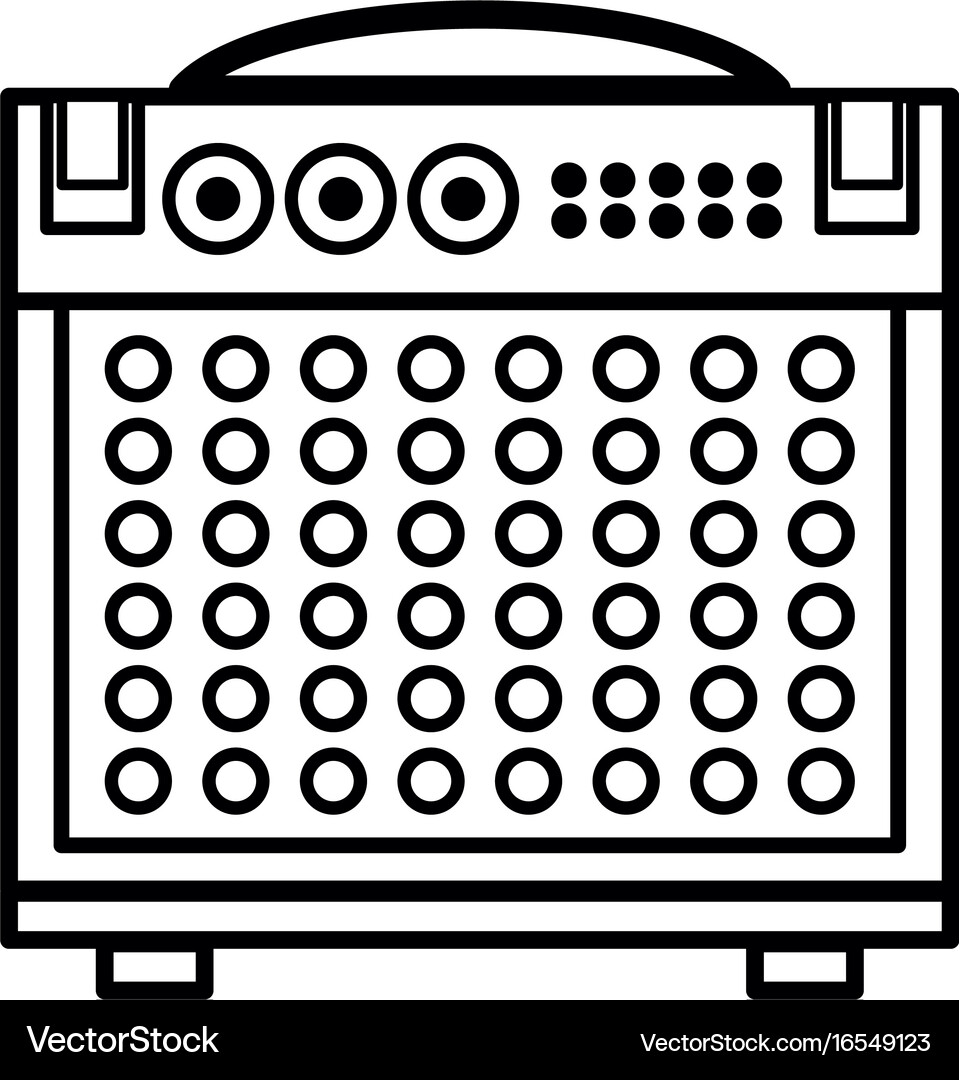Line electronic audio console to play music Vector Image
