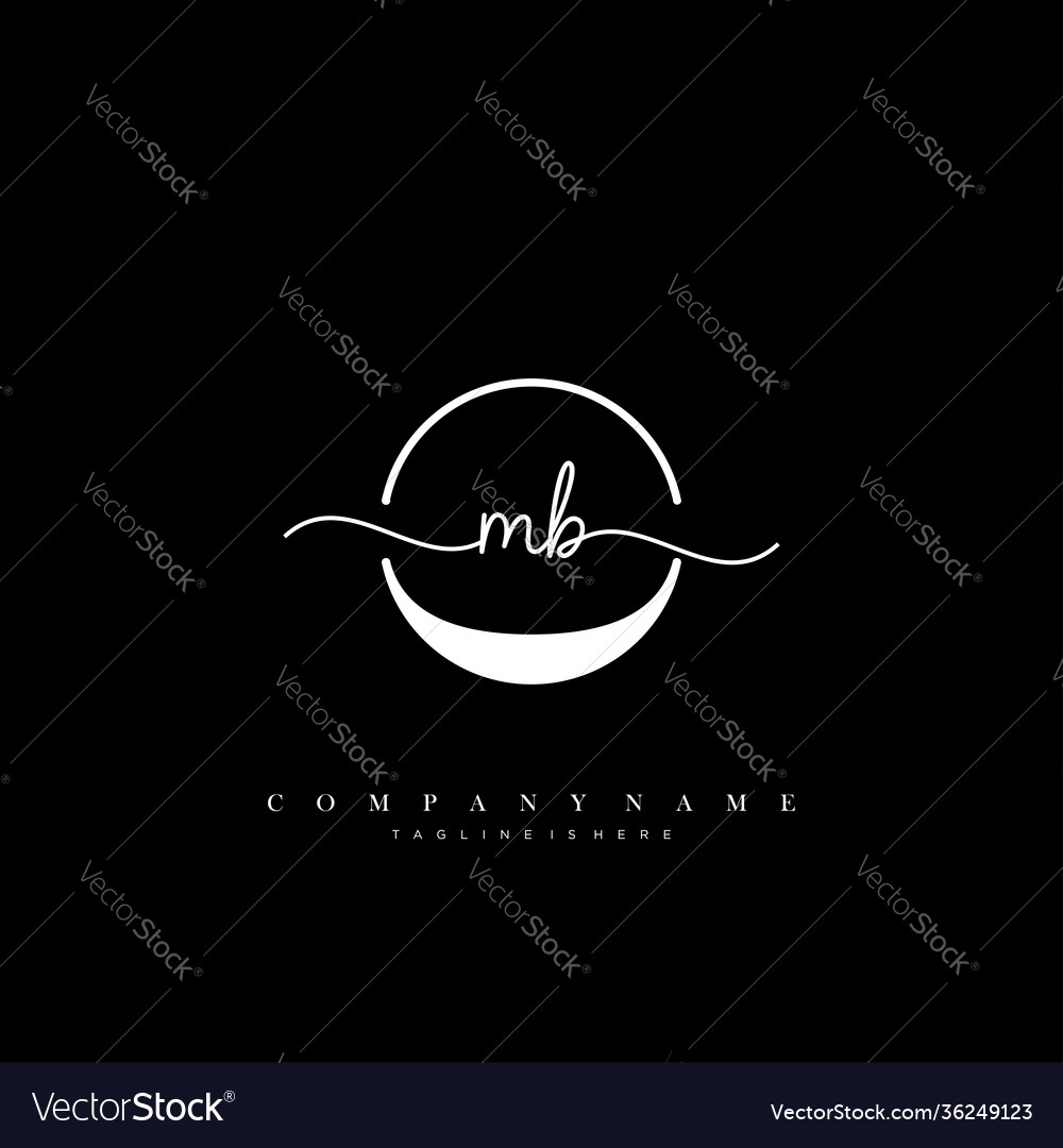 Mb initial letter handwriting logo hand drawn Vector Image Mb initial letter handwriting logo hand drawn Vector Image