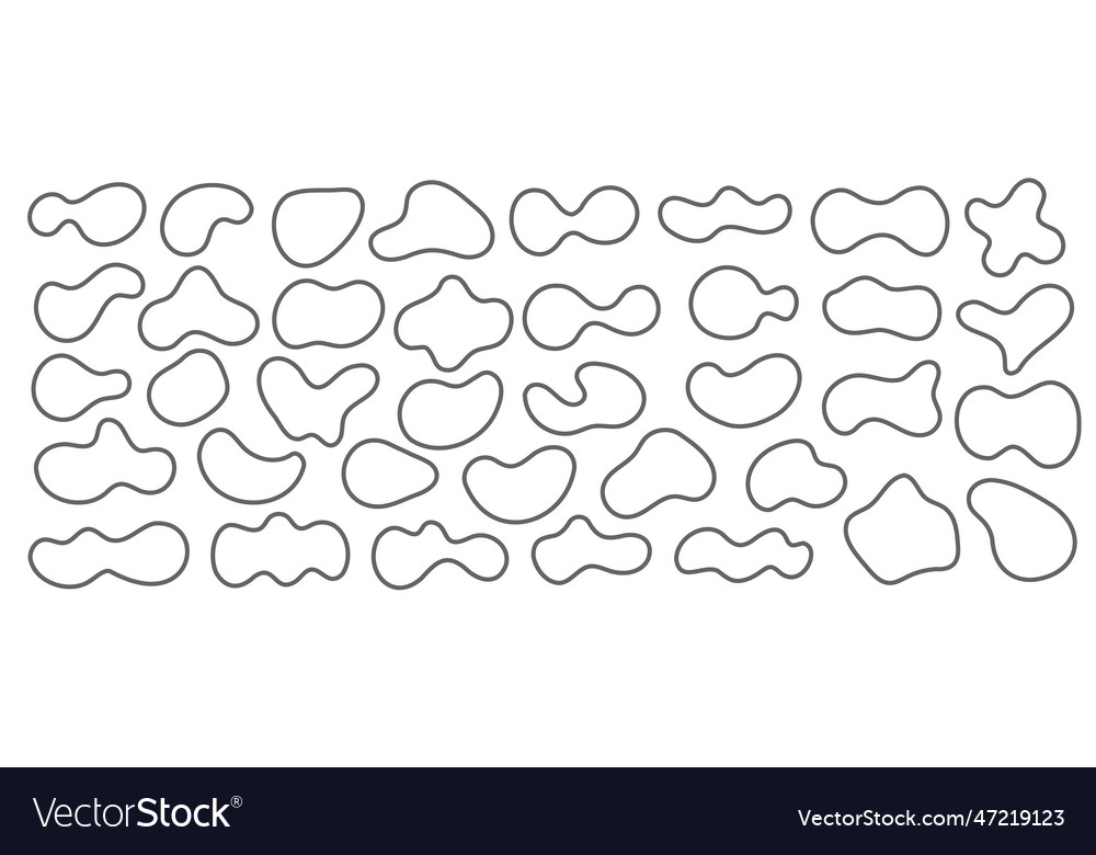 Organic blob shapes set amorphous liquid elements Vector Image