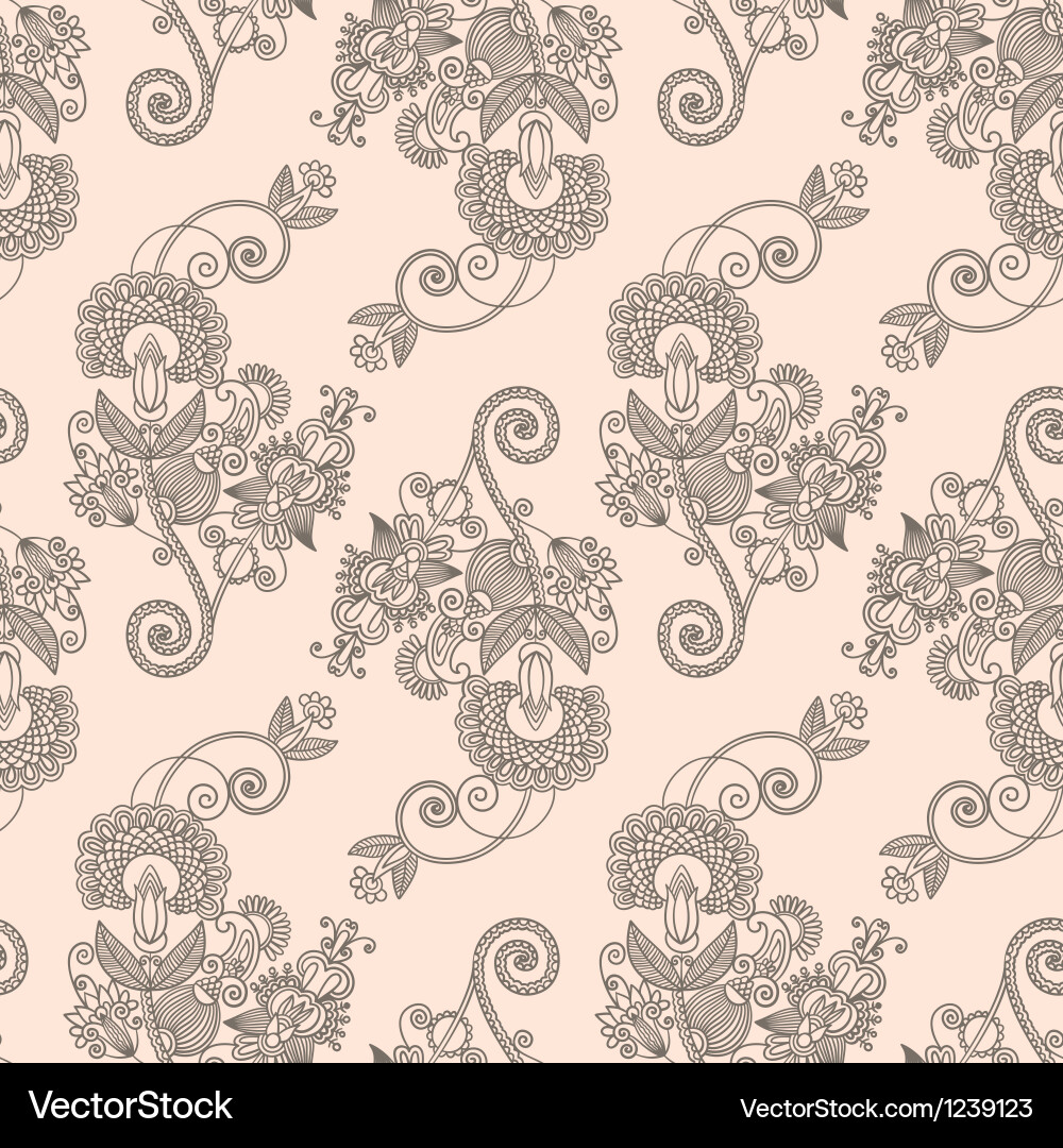 Seamless flower paisley design background Vector Image