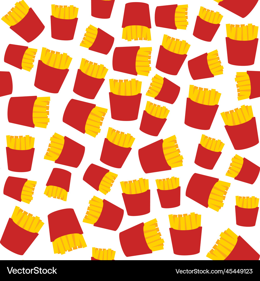 Seamless pattern french fries on white background Vector Image