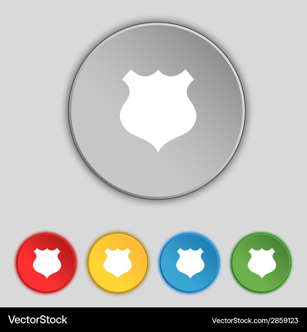 Shield sign icon protection symbol set colourful Vector Image