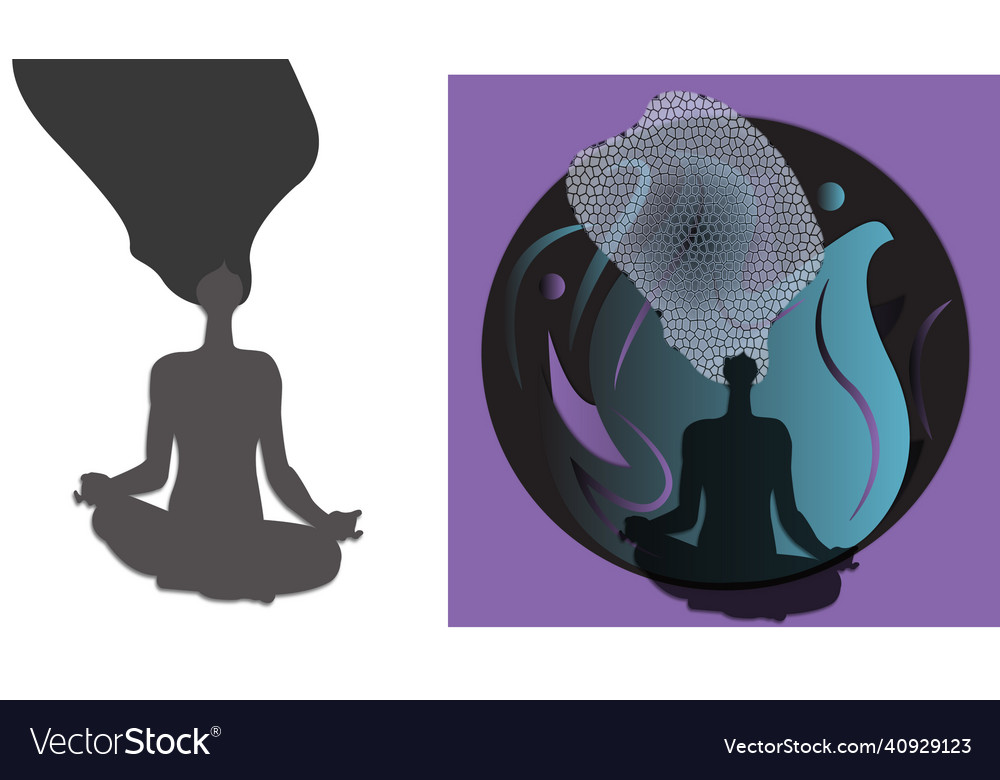 Stained Glass Yoga Royalty Free Vector Image Vectorstock