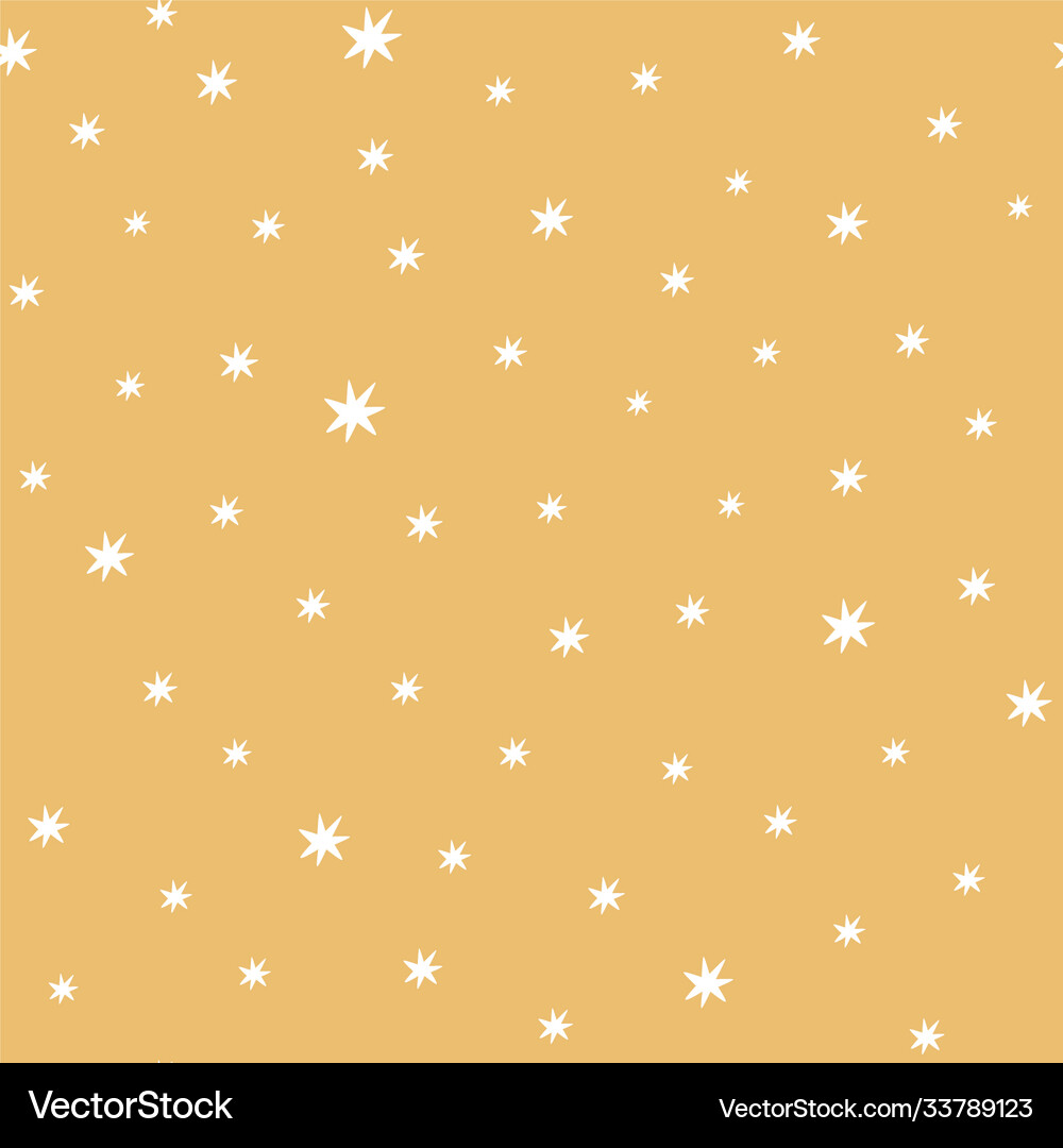 Stars pattern yellow seamless decoreted Royalty Free Vector