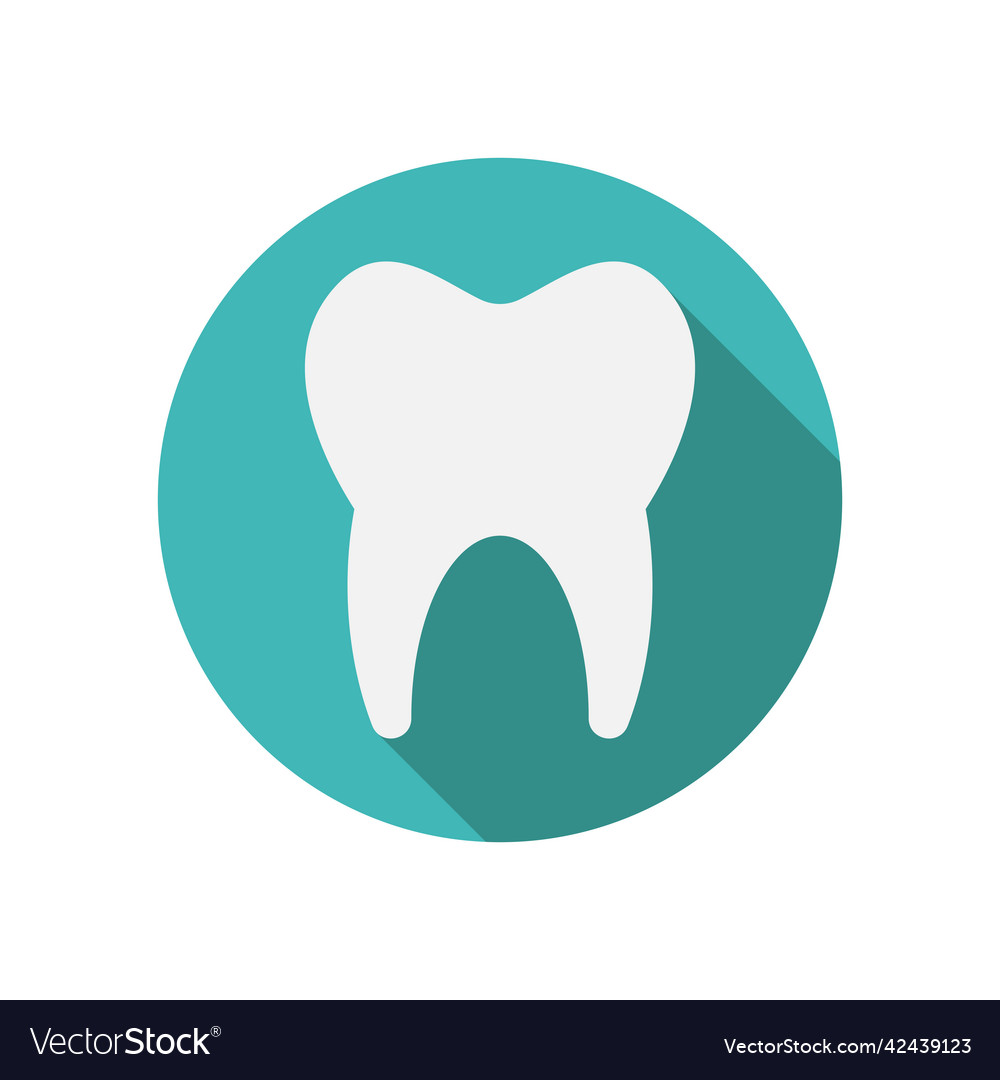 Tooth in circle icon on white background Vector Image