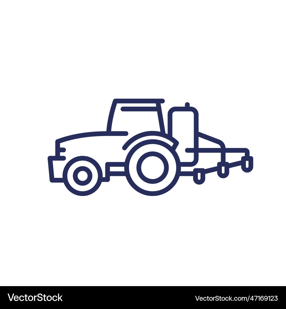 Tractor agrimotor with sprayer line icon Vector Image