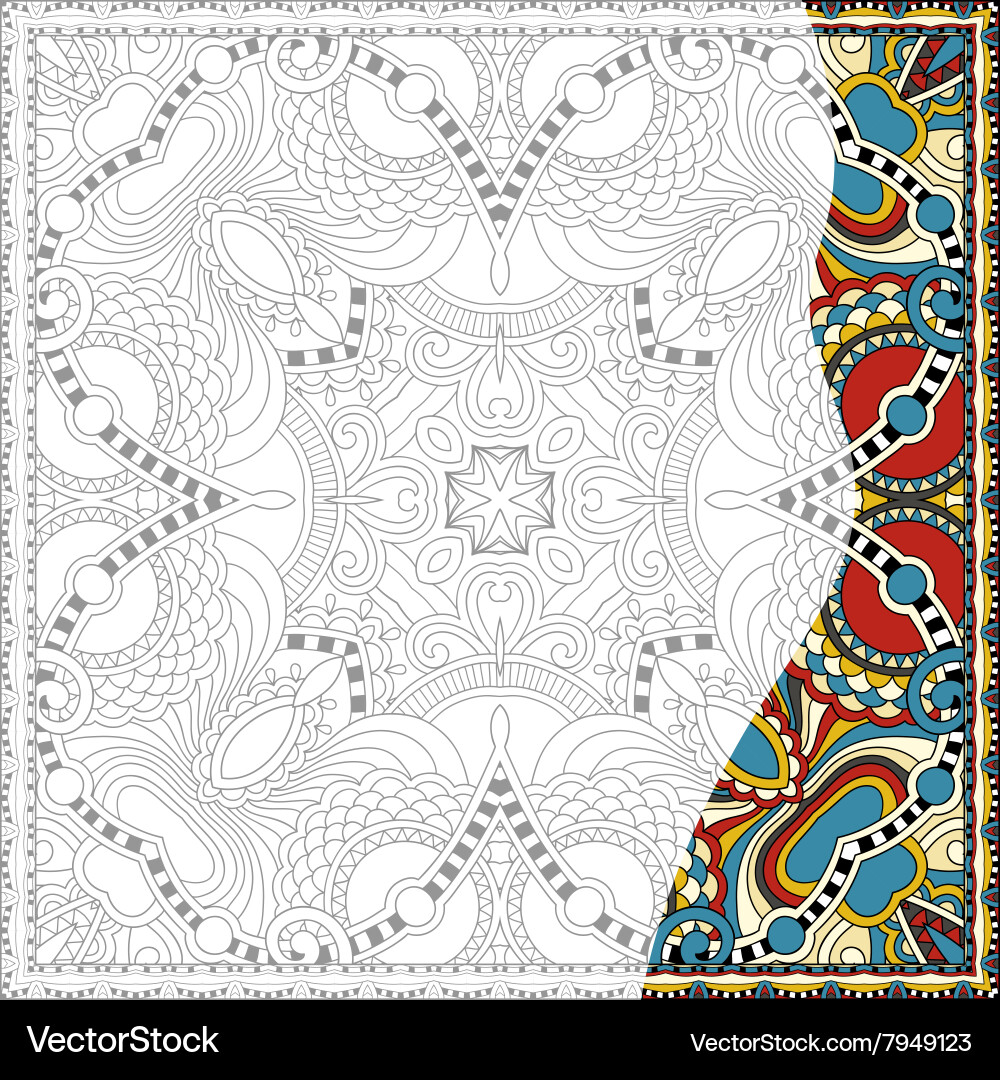 Unique coloring book square page for adults Vector Image
