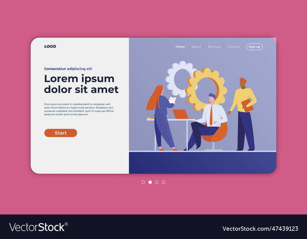 Workgroup collaborating on project Royalty Free Vector Image