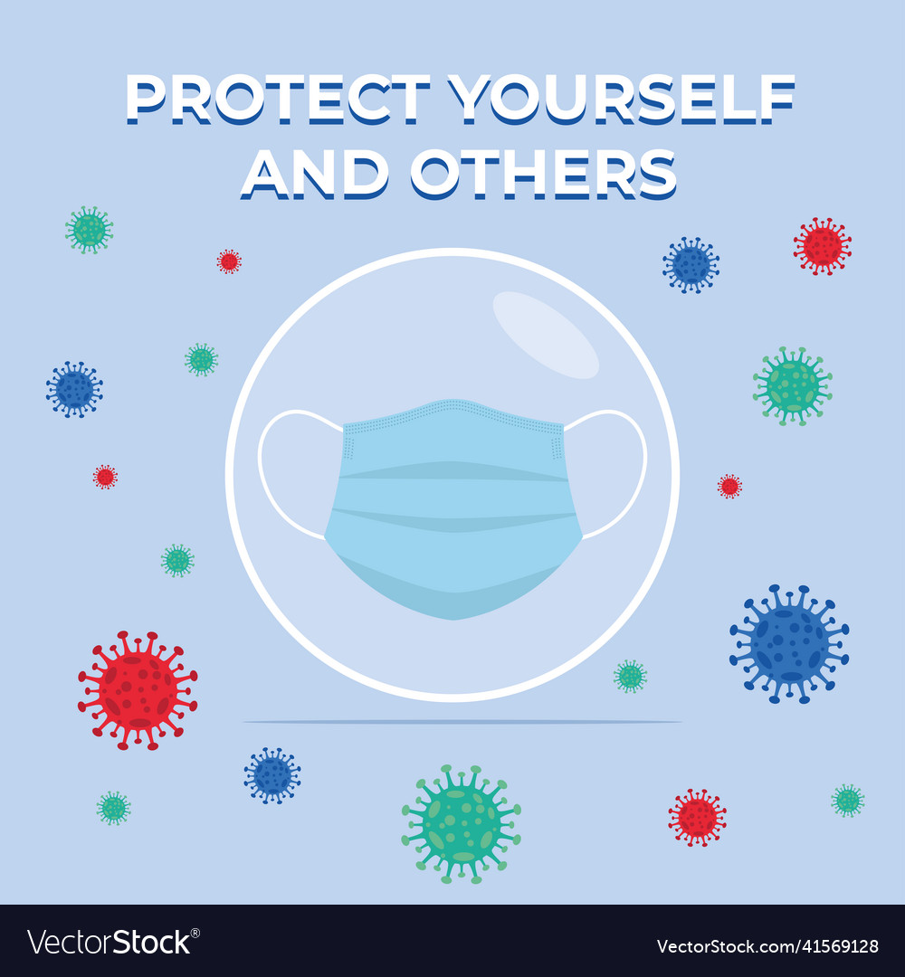 Colored protect yourself and others poster covid Vector Image