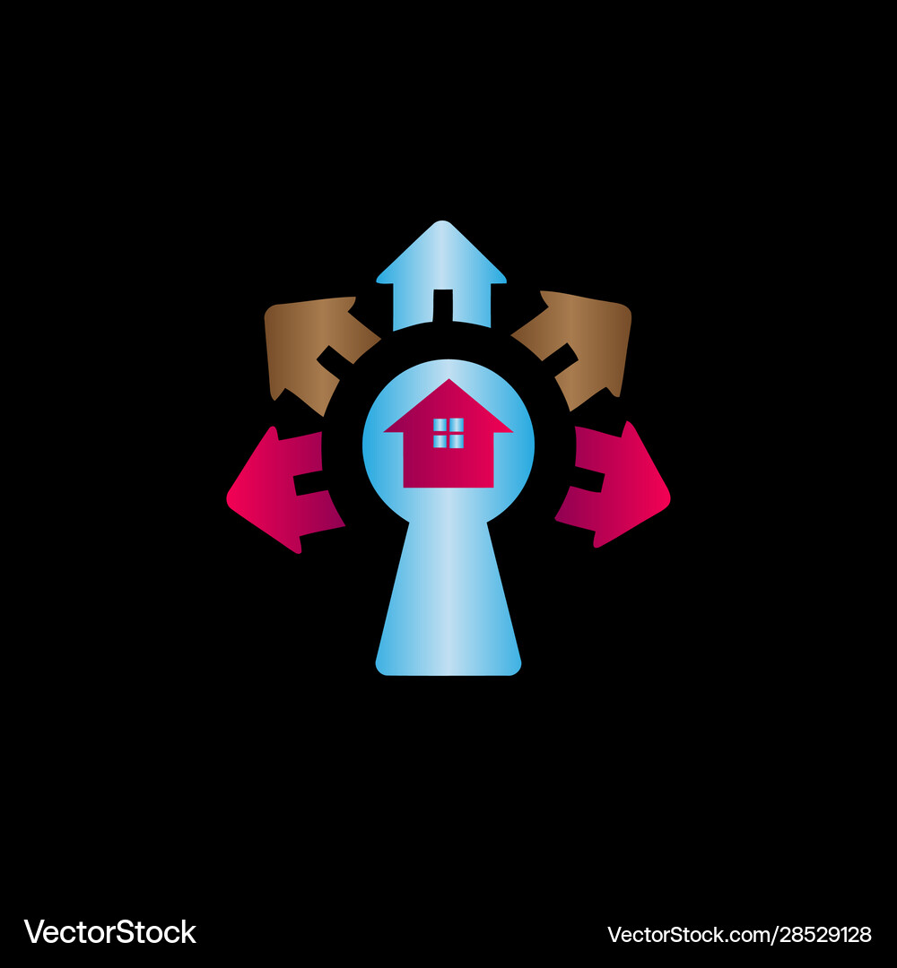 Colorful safe house logo design Royalty Free Vector Image