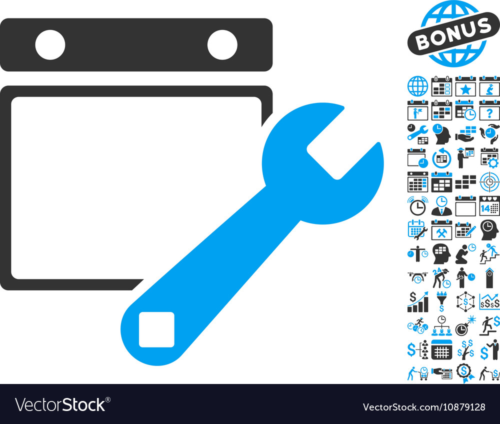 Date Setup Flat Icon With Bonus Royalty Free Vector Image Date Setup Flat Icon With Bonus Royalty Free Vector Image