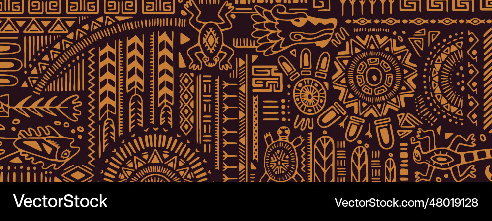 Ethnic symbols ancient tribal elements shapes Vector Image