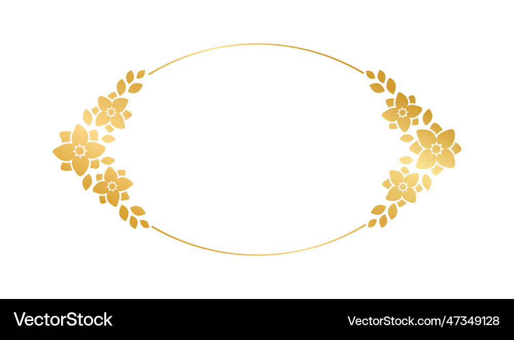 Gold geometric floral frame template luxury Vector Image